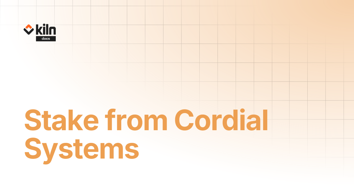 Stake from Cordial Systems | Kiln docs